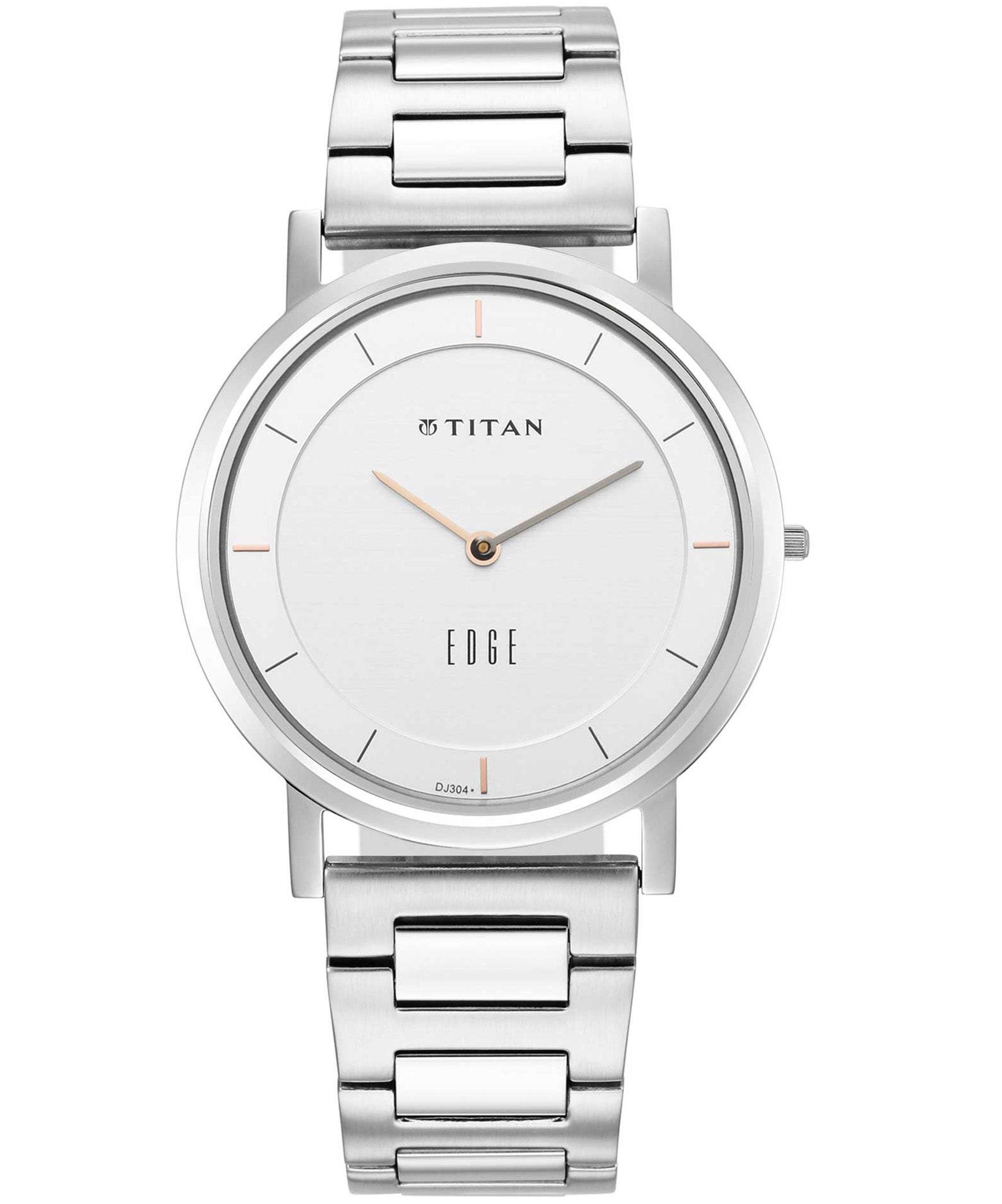 Titan Men's Watch Edge Silver Dial Silver Stainless Steel Strap Watch ...