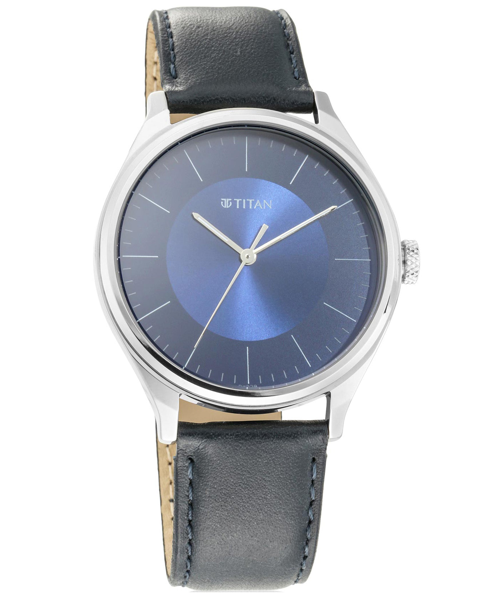 Titan Men's Watch Blue Dial Blue Leather Strap Watch, 1802SL06 ...