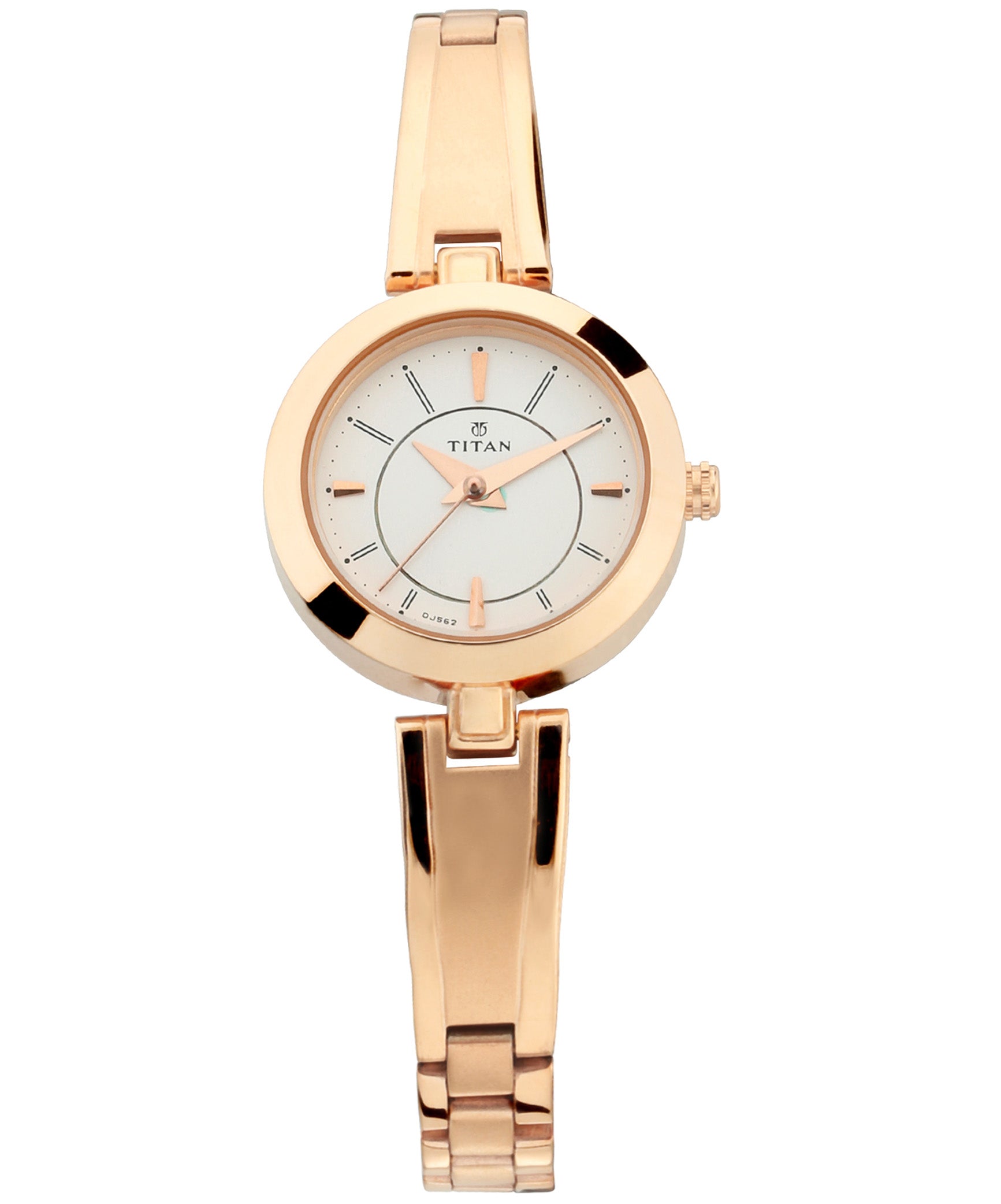 Titan Women's Watch Silver Dial Rose Gold Stainless Steel Strap Watch ...